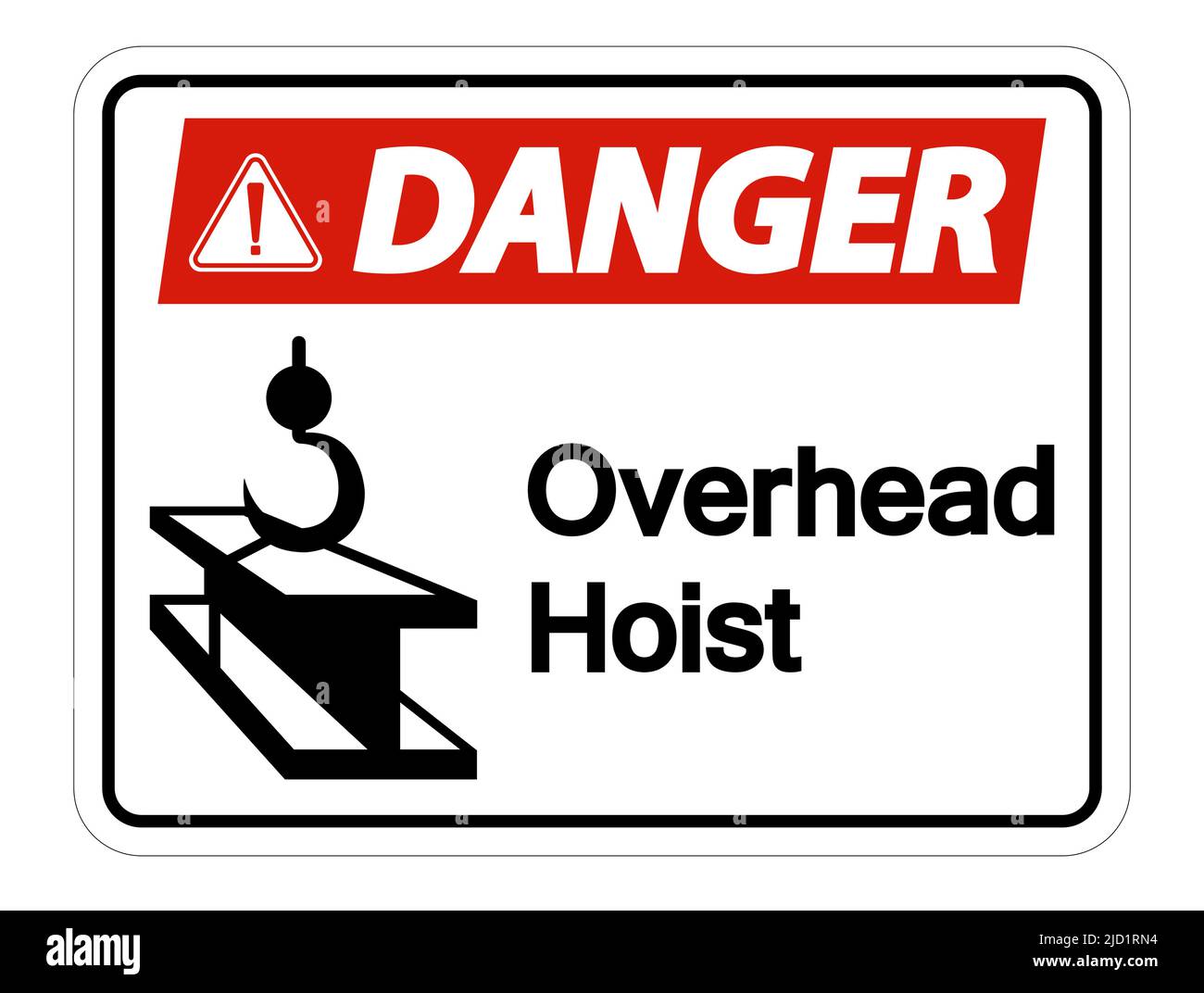 Danger Overhead Hoist Symbol Sign Isolate On White Background,Vector ...