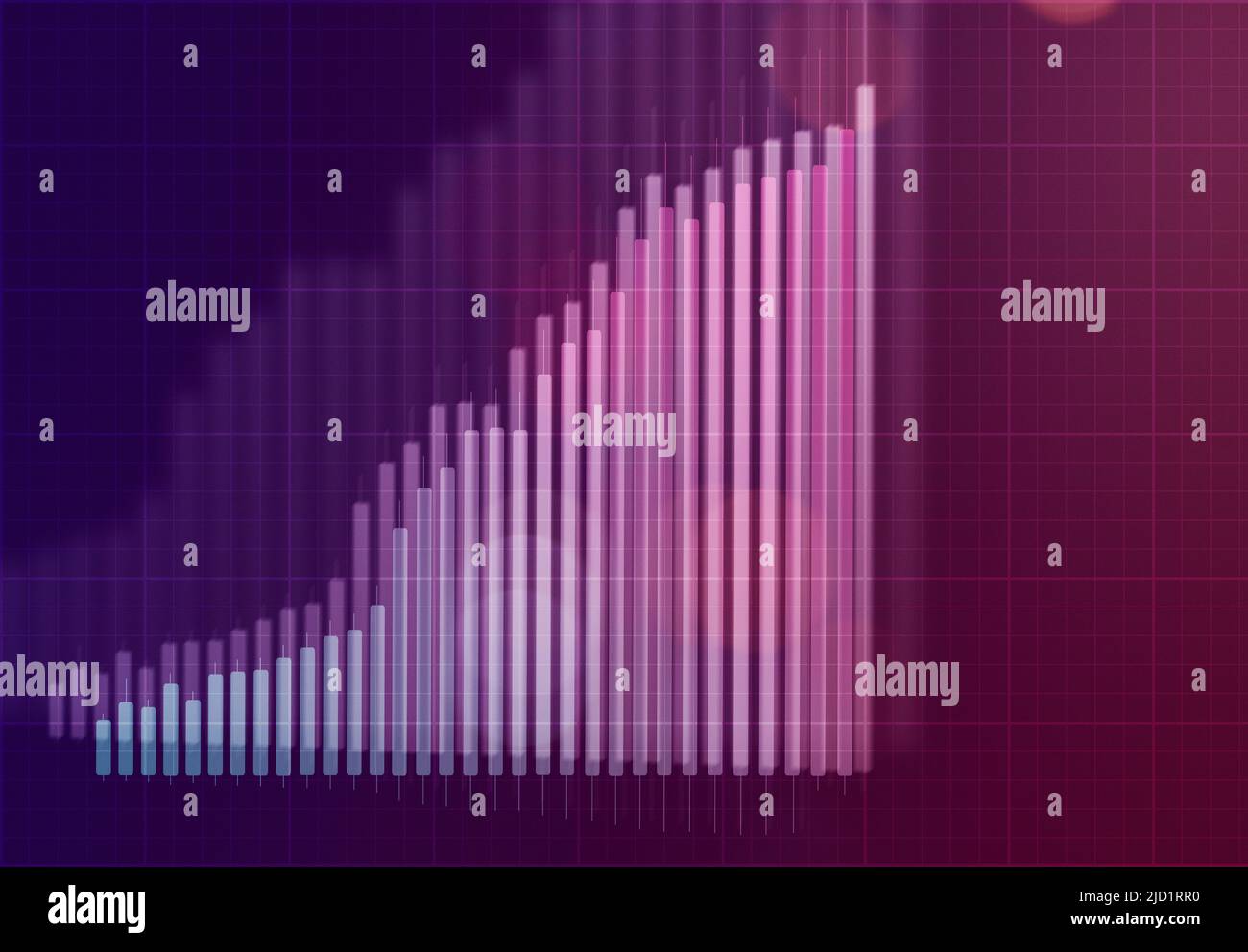 Financial chart on purple background Stock Photo - Alamy