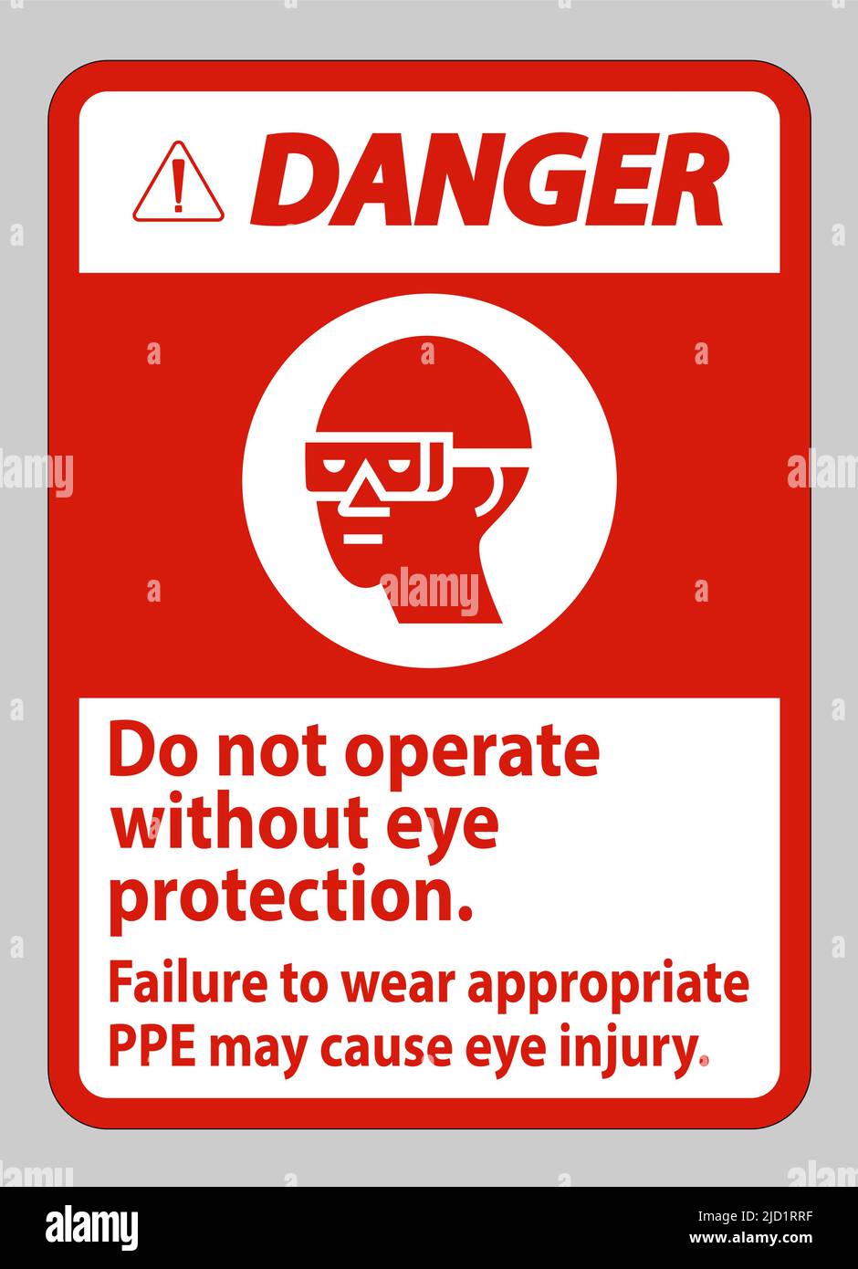 Danger Sign Do Not Operate Without Eye Protection, Failure To Wear ...