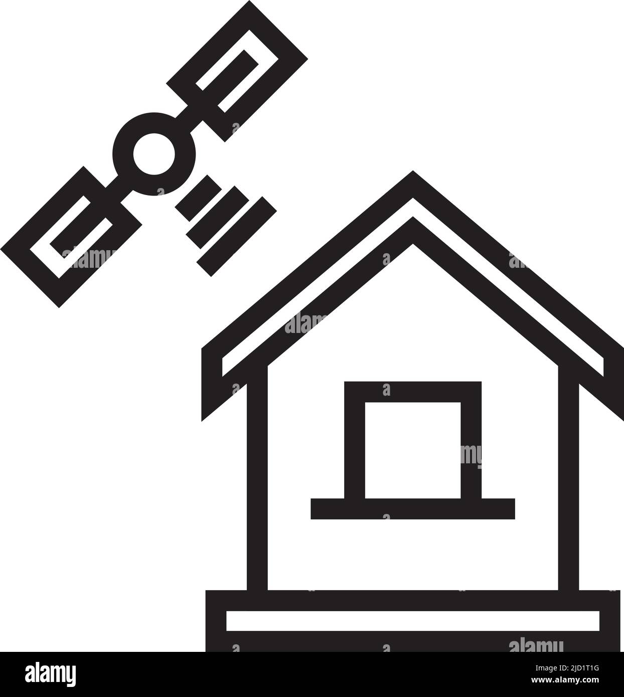 House satellite communication. Wireless internet broadcasting icon ...