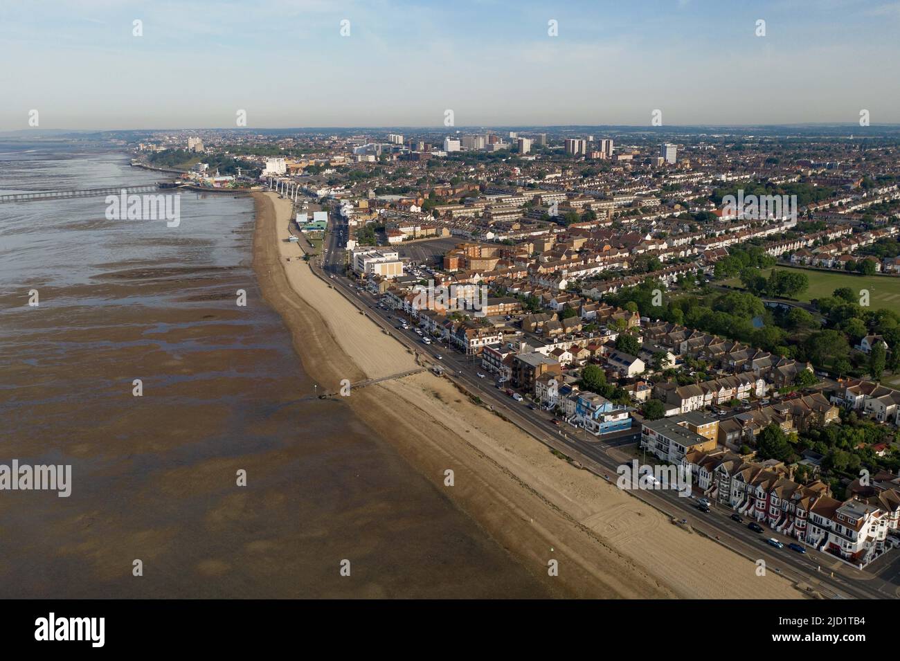 An Aerial view of the Southend coast Stock Photo - Alamy