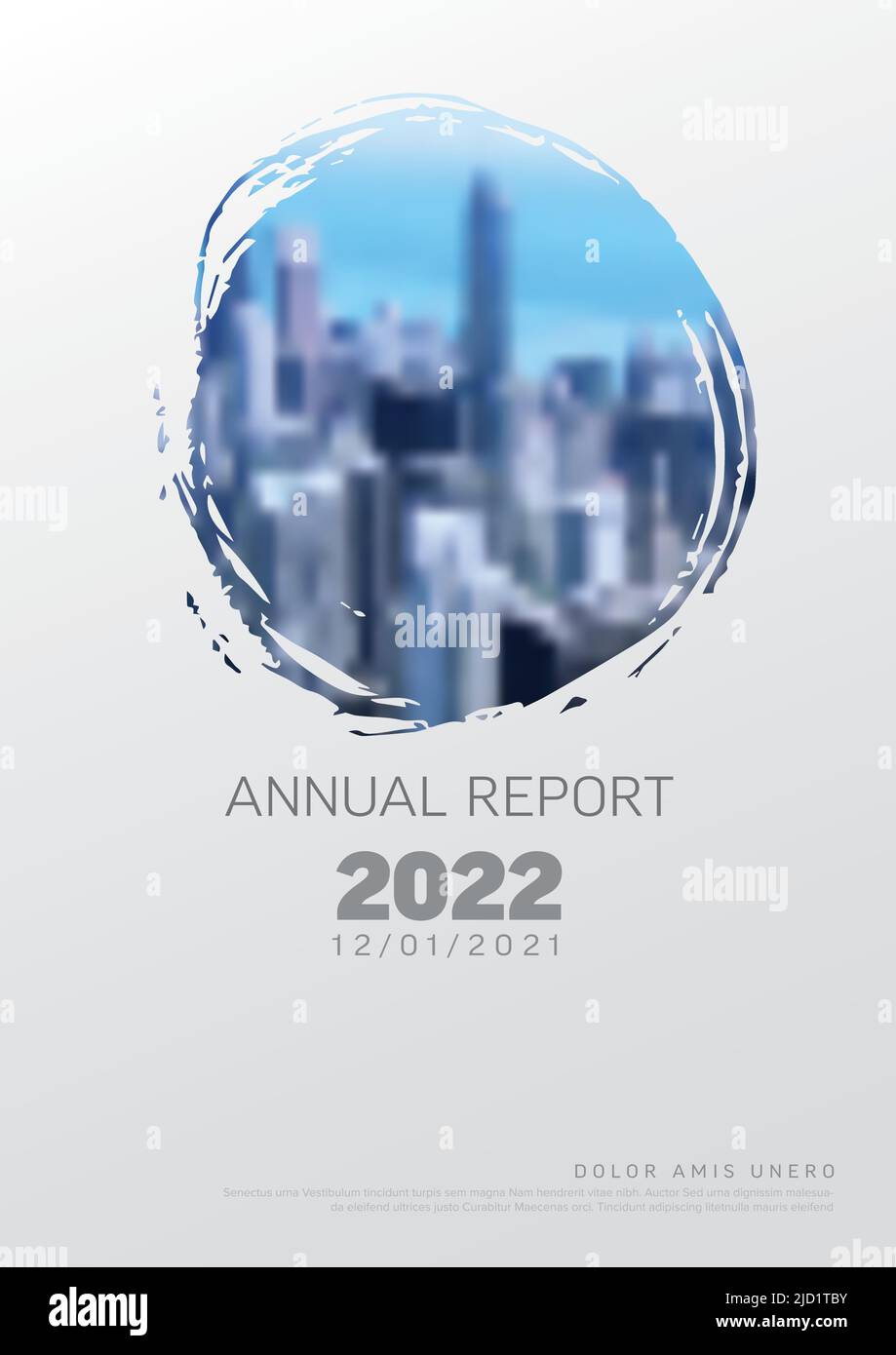 Vector abstract annual report cover template with sample text and ...