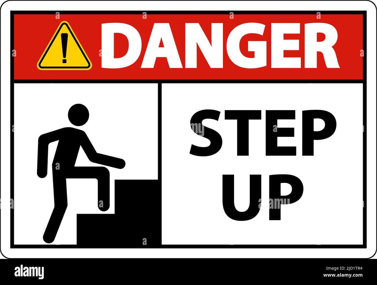 Danger Step Up Sign On White Background Stock Vector Image & Art - Alamy
