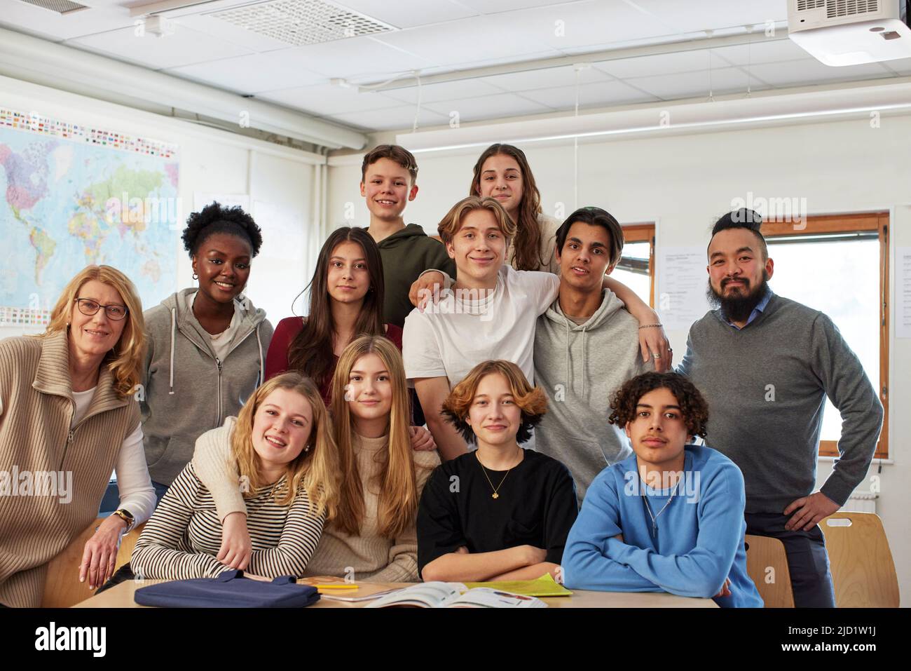 Portrait of students and teachers in class Stock Photo - Alamy