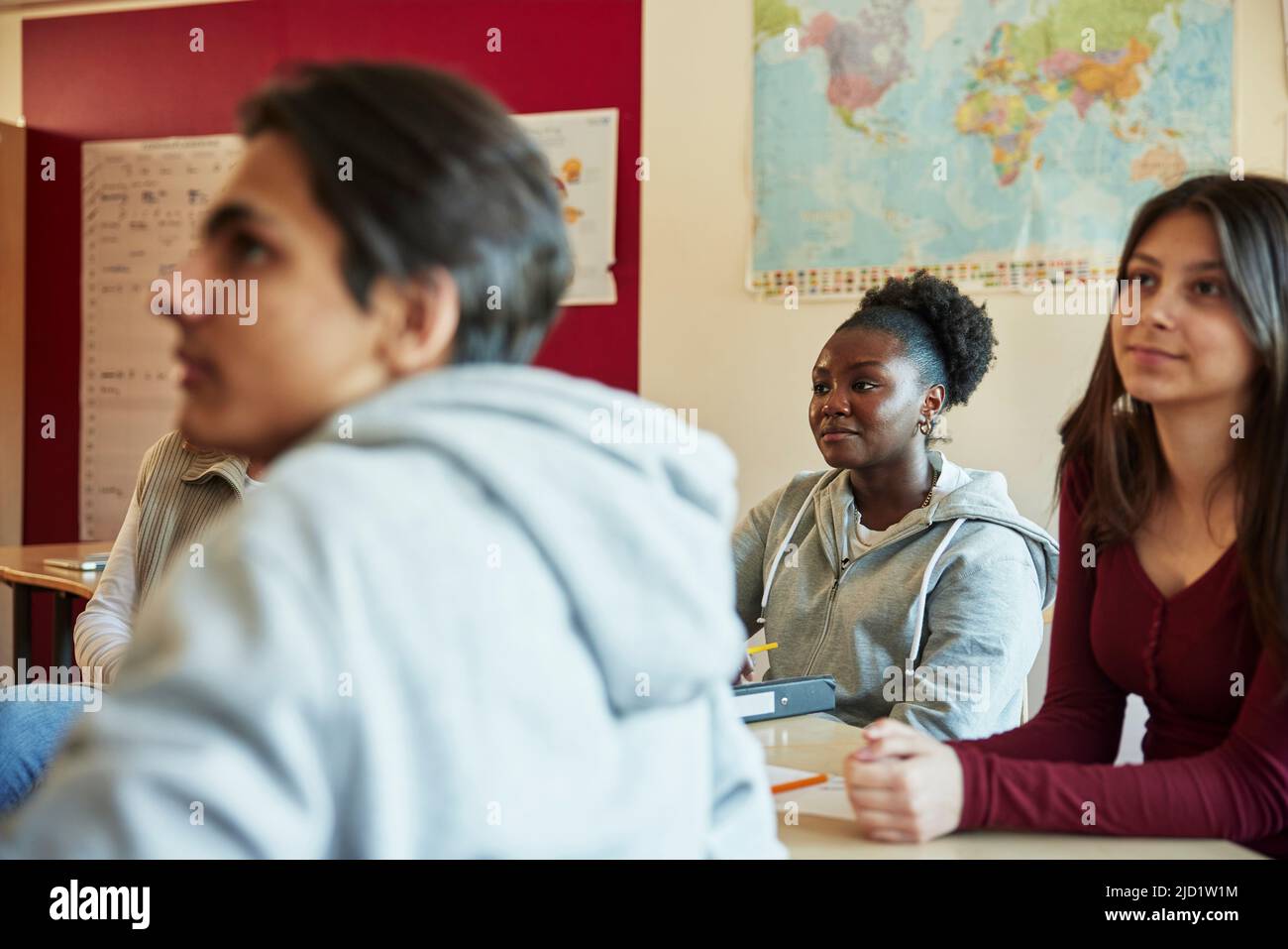 Group of students sitting in class Stock Photo - Alamy