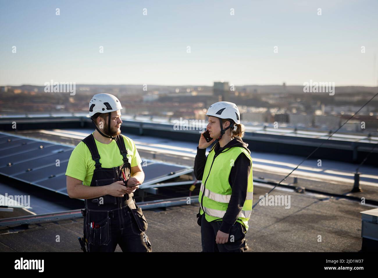 Solar energy industry worker standing hi-res stock photography and ...