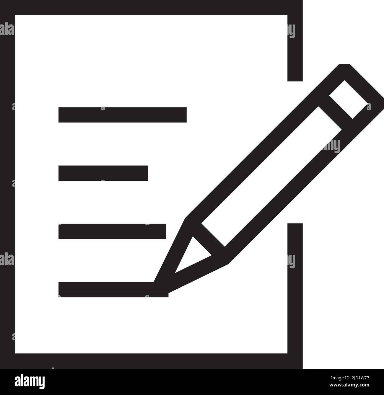Edit icon. Pen writing document black line symbol Stock Vector Image ...