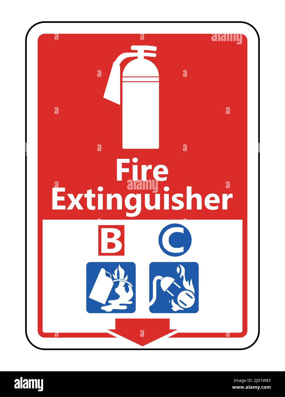 Symbol Fire Extinguisher B C Sign on white background,Vector ...