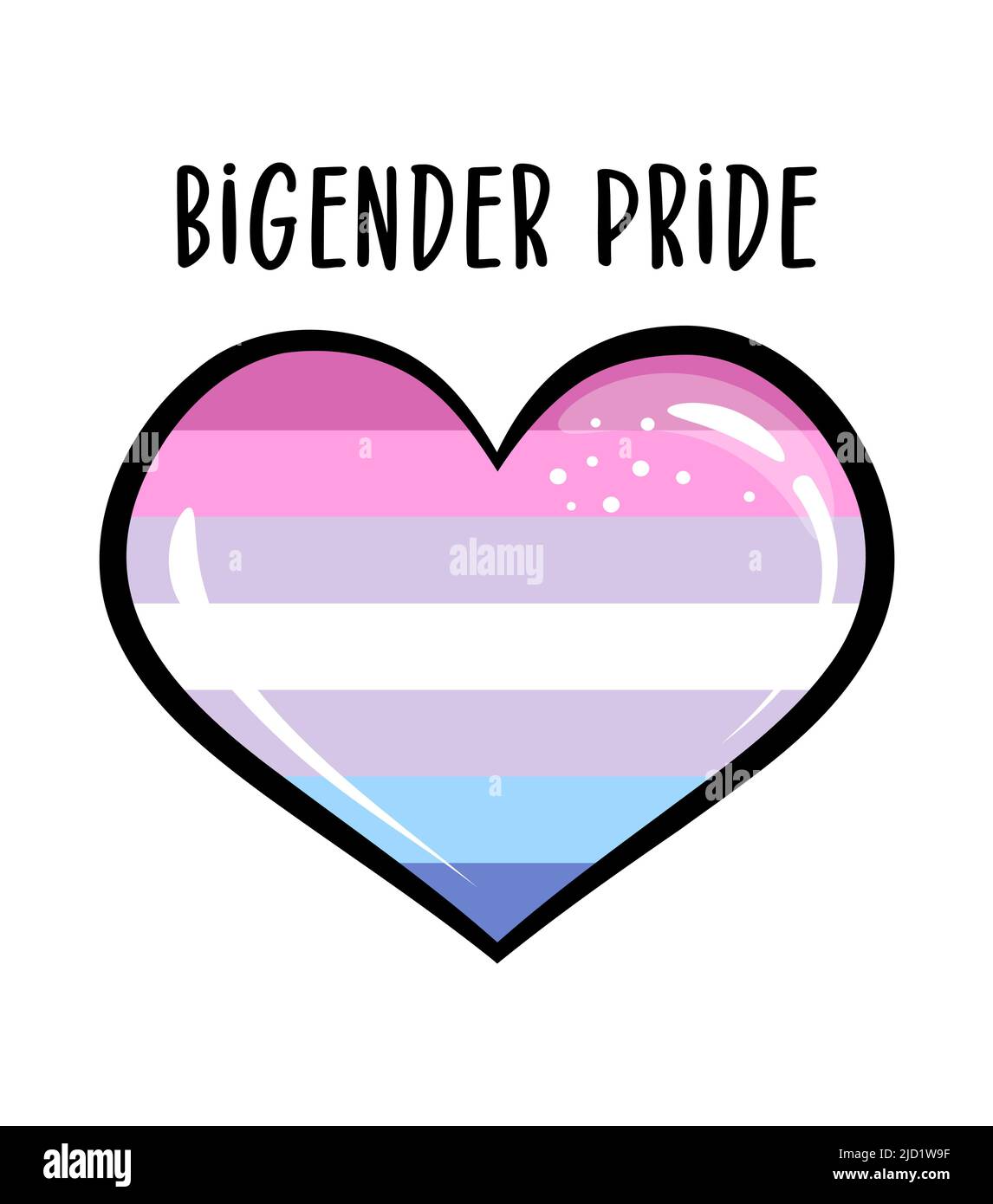 Bigender Pride heart symbol - Rainbow heart sticker Pride Banner. LGBT ...