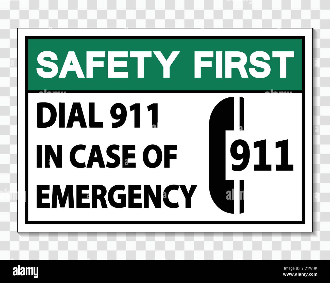 Safety First In Case of Emergency Sign on transparent background,vector ...