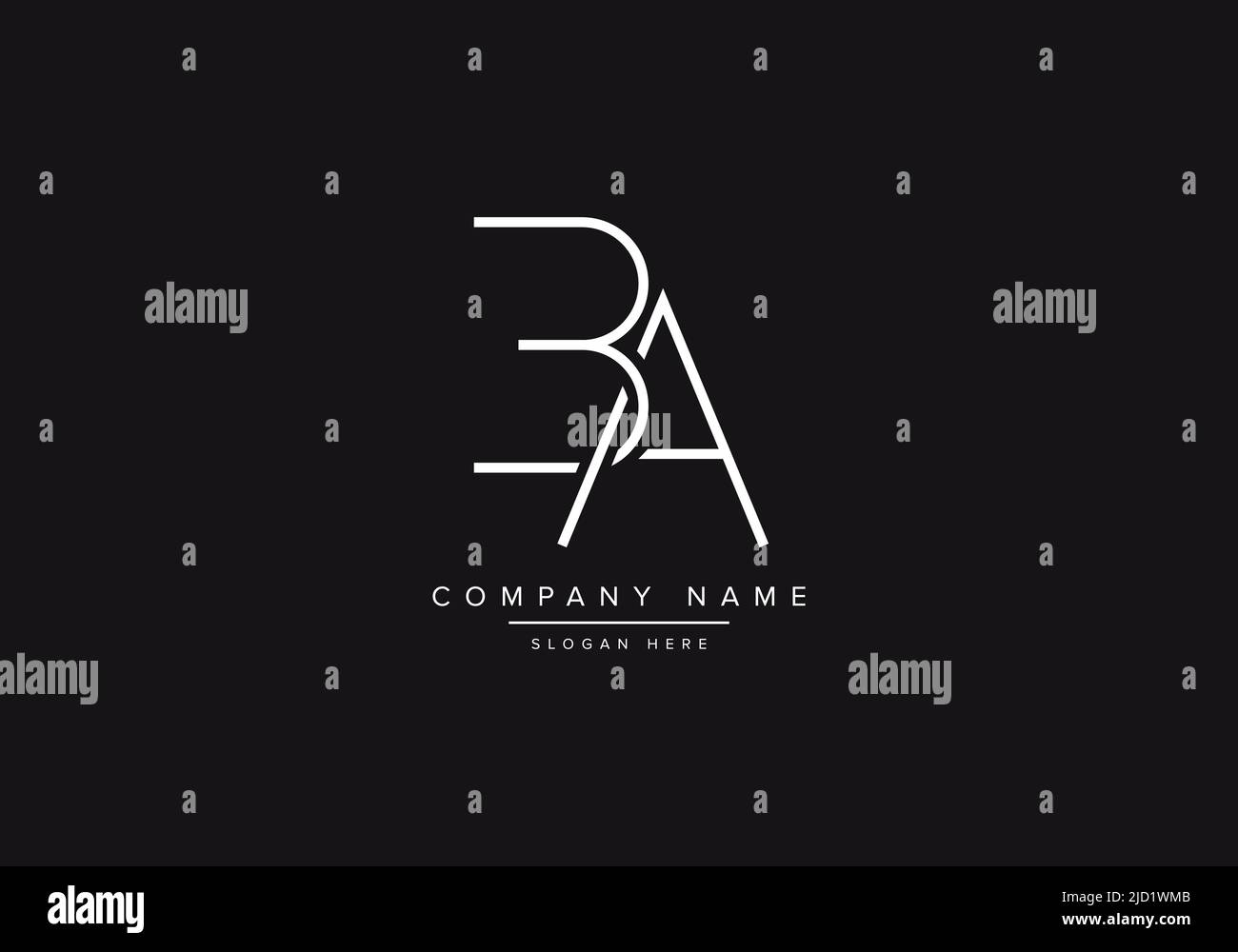 Alphabet BA illustration monogram vector logo template in classic ...