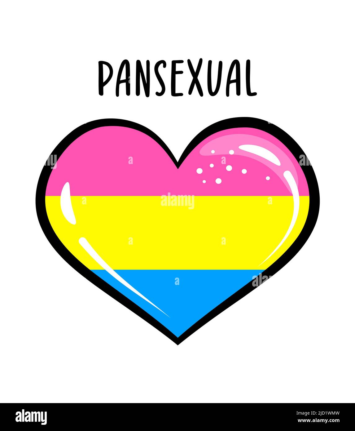 Pansexual heart symbol - Rainbow heart sticker Pride Banner. LGBT Flag ...