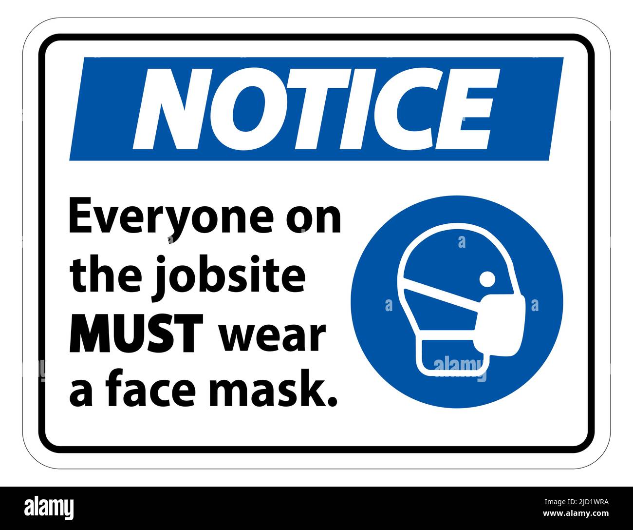 Notice Wear A Face Mask Sign Isolate On White Background Stock Vector ...
