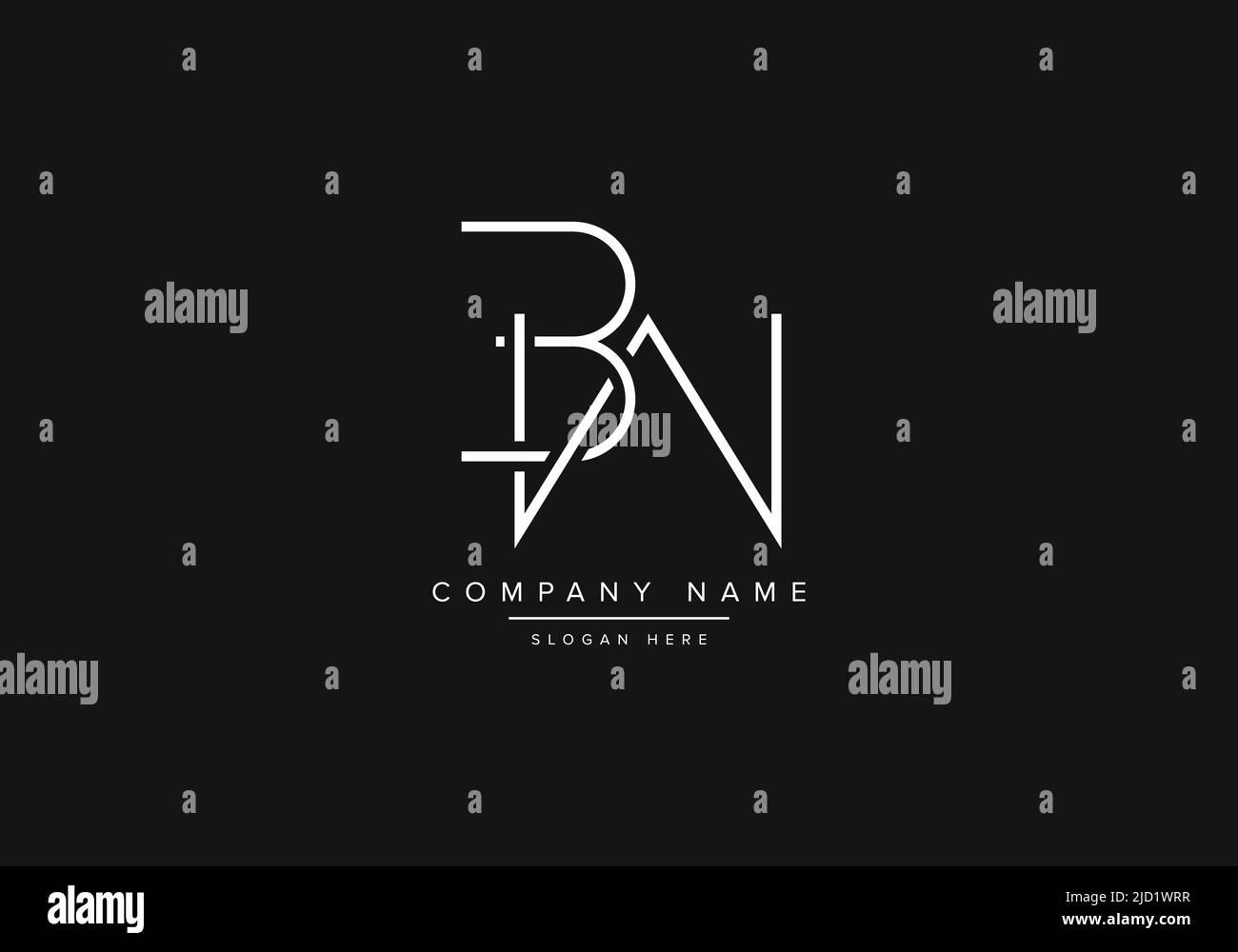 Alphabet BW illustration monogram vector logo template in classic ...