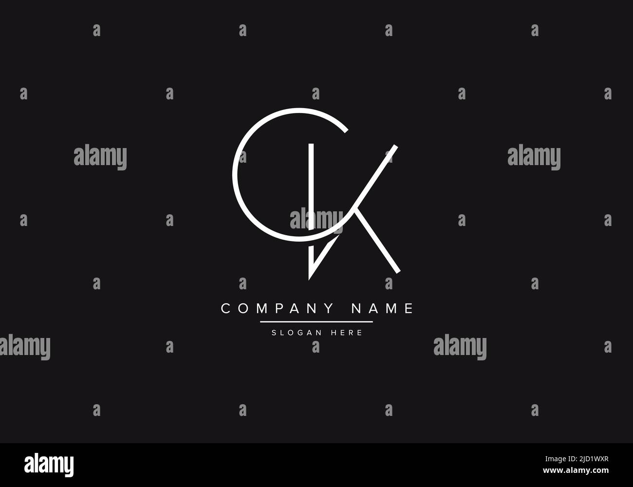 Alphabet CK illustration monogram vector logo template in classic ...