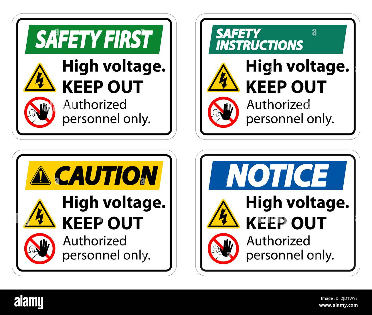 High Voltage Keep Out Sign Isolate On White Background,Vector ...