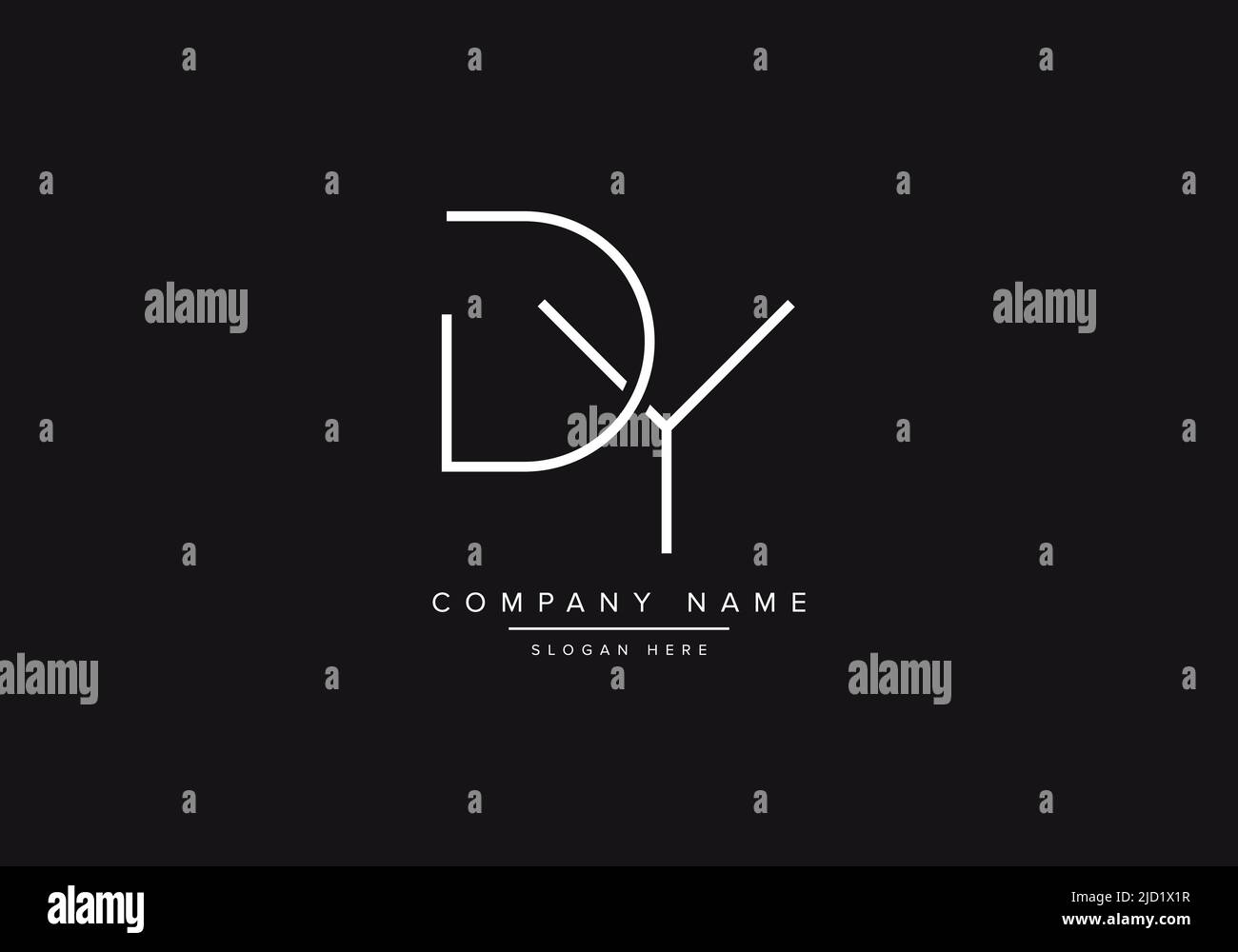 Alphabet DY illustration monogram vector logo template in classic luxury style and black ...