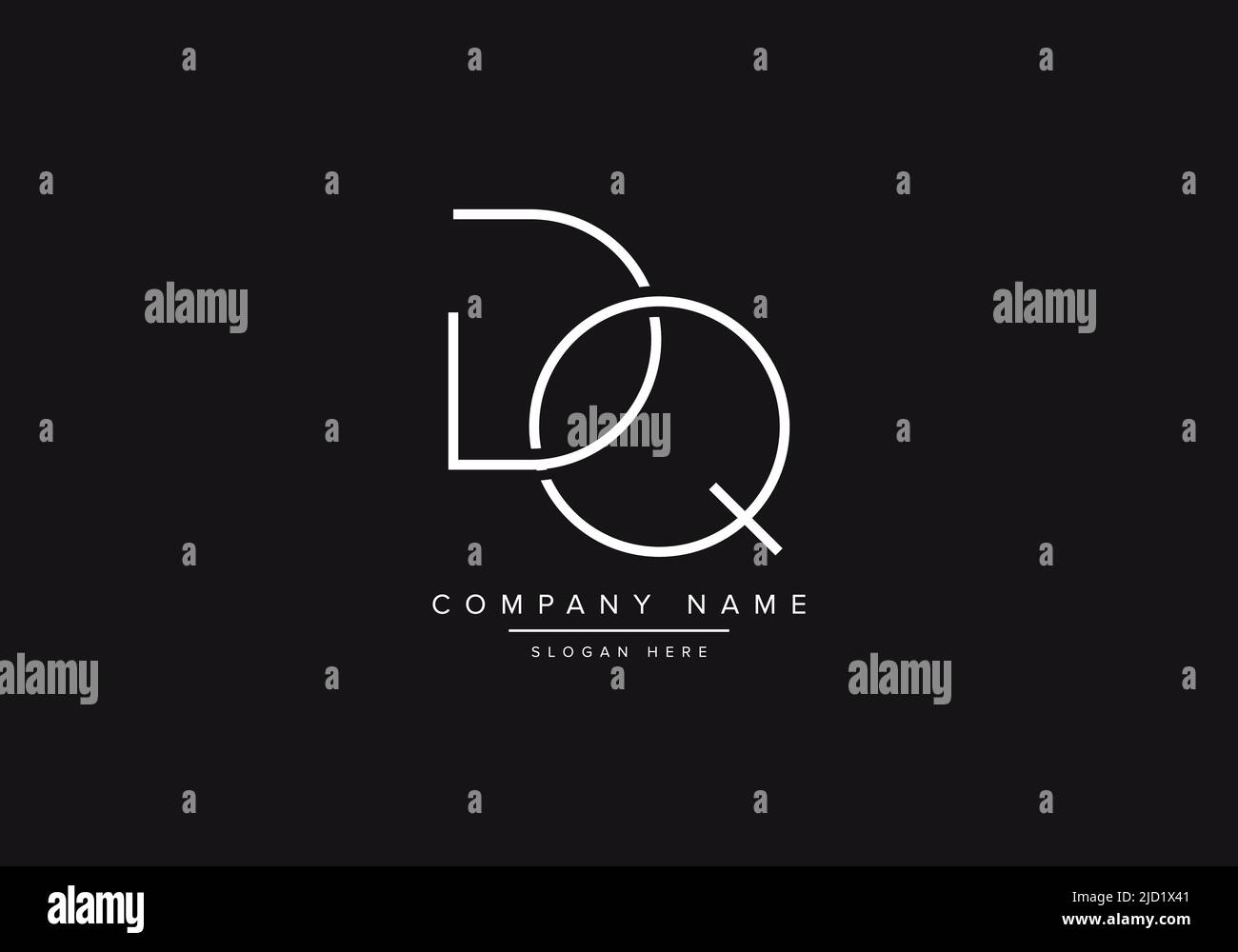 Alphabet DQ illustration monogram vector logo template in classic ...