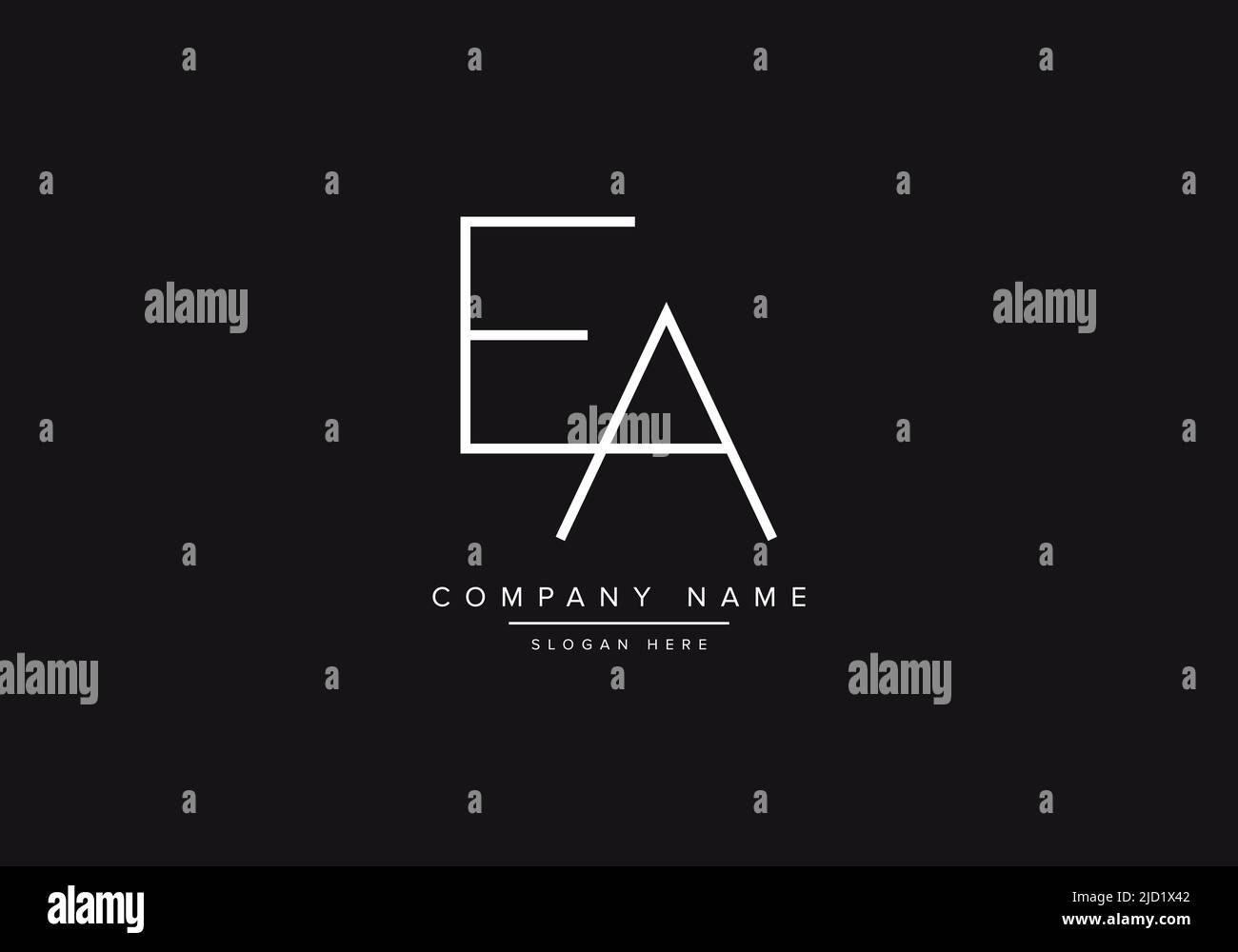 Alphabet EA illustration monogram vector logo template in classic ...