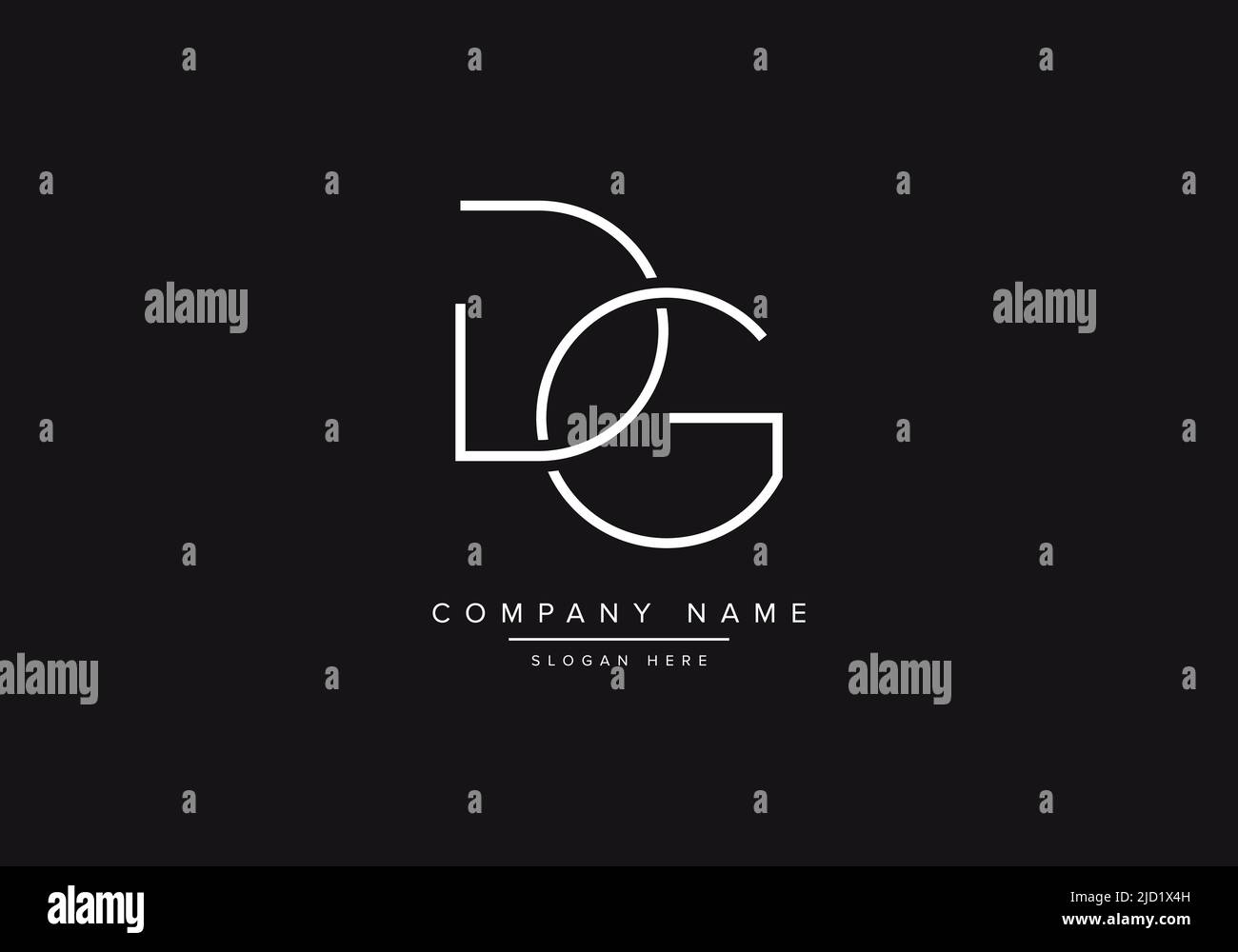 Alphabet DG illustration monogram vector logo template in classic ...