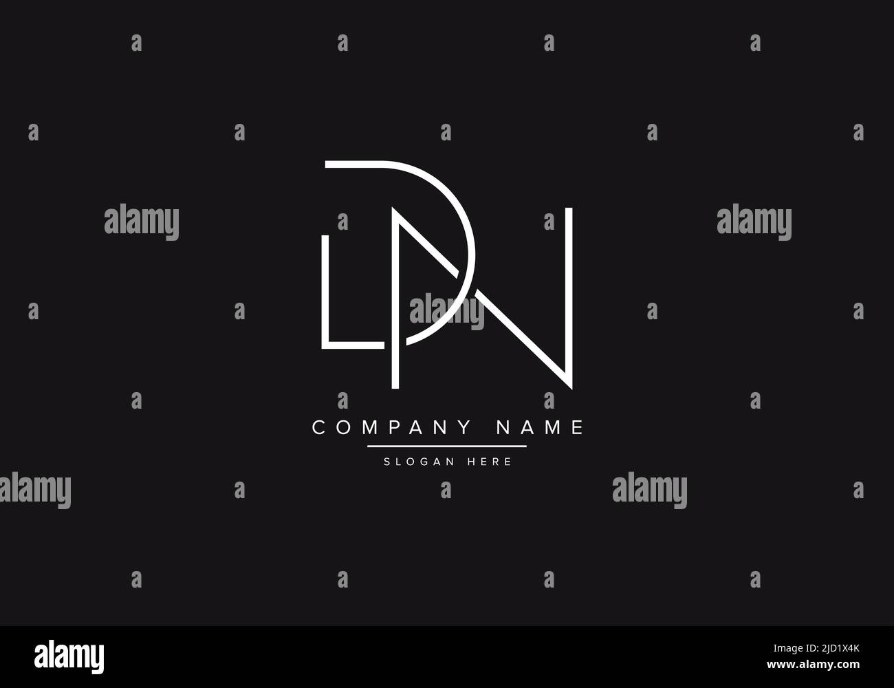 Alphabet DN illustration monogram vector logo template in classic ...
