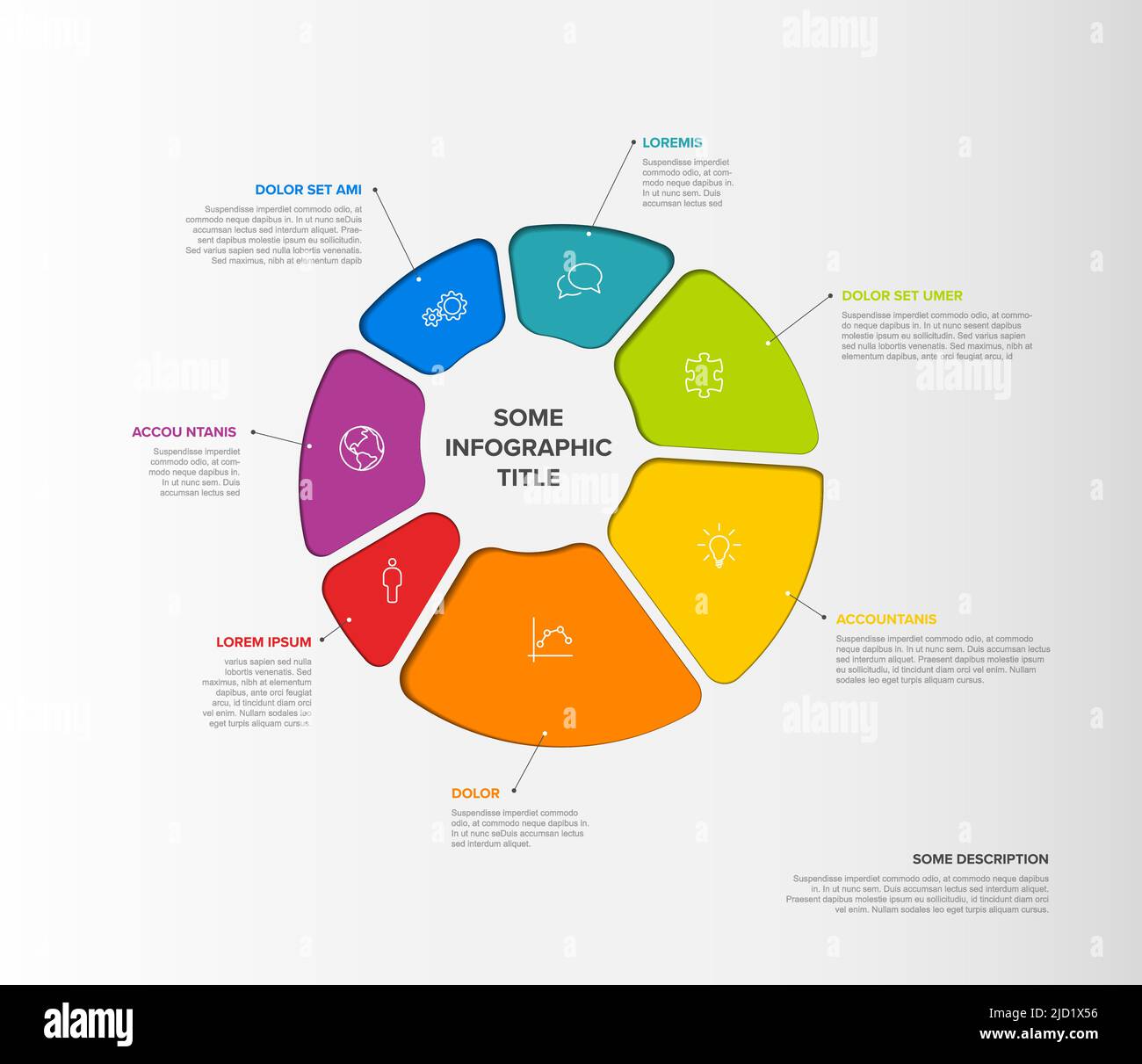 Vector multipurpose Infographic template made from seven blocks, icons ...