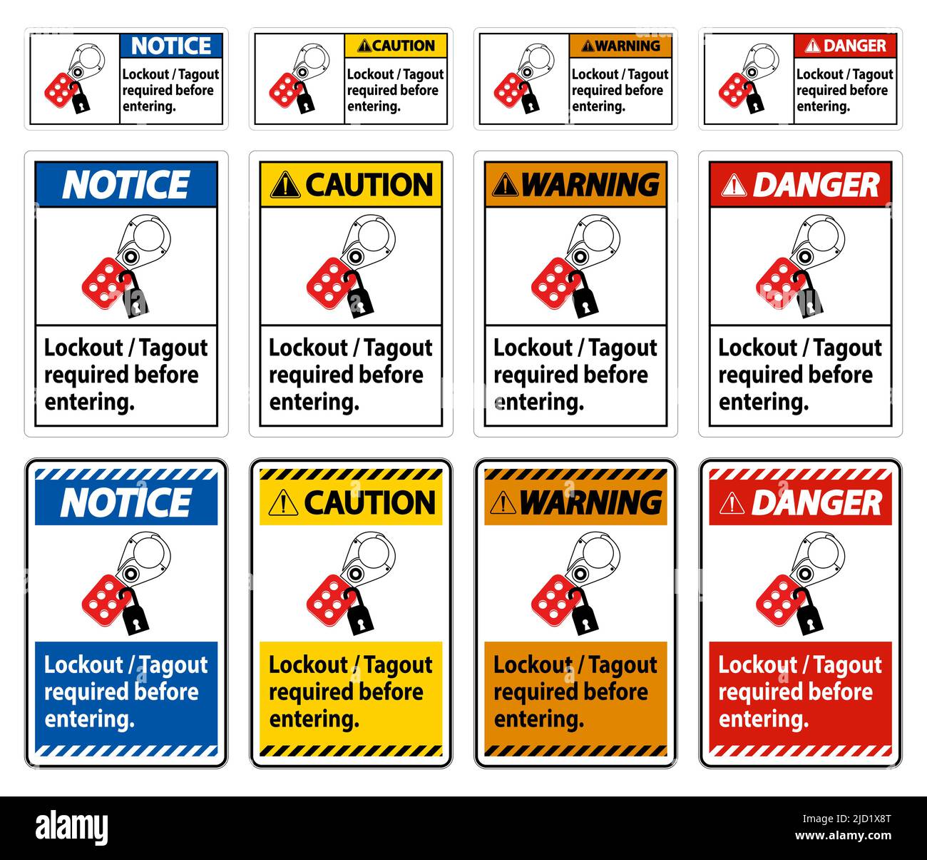 Warning Sign Lockout ,Tagout Required Before Entering Stock Vector ...
