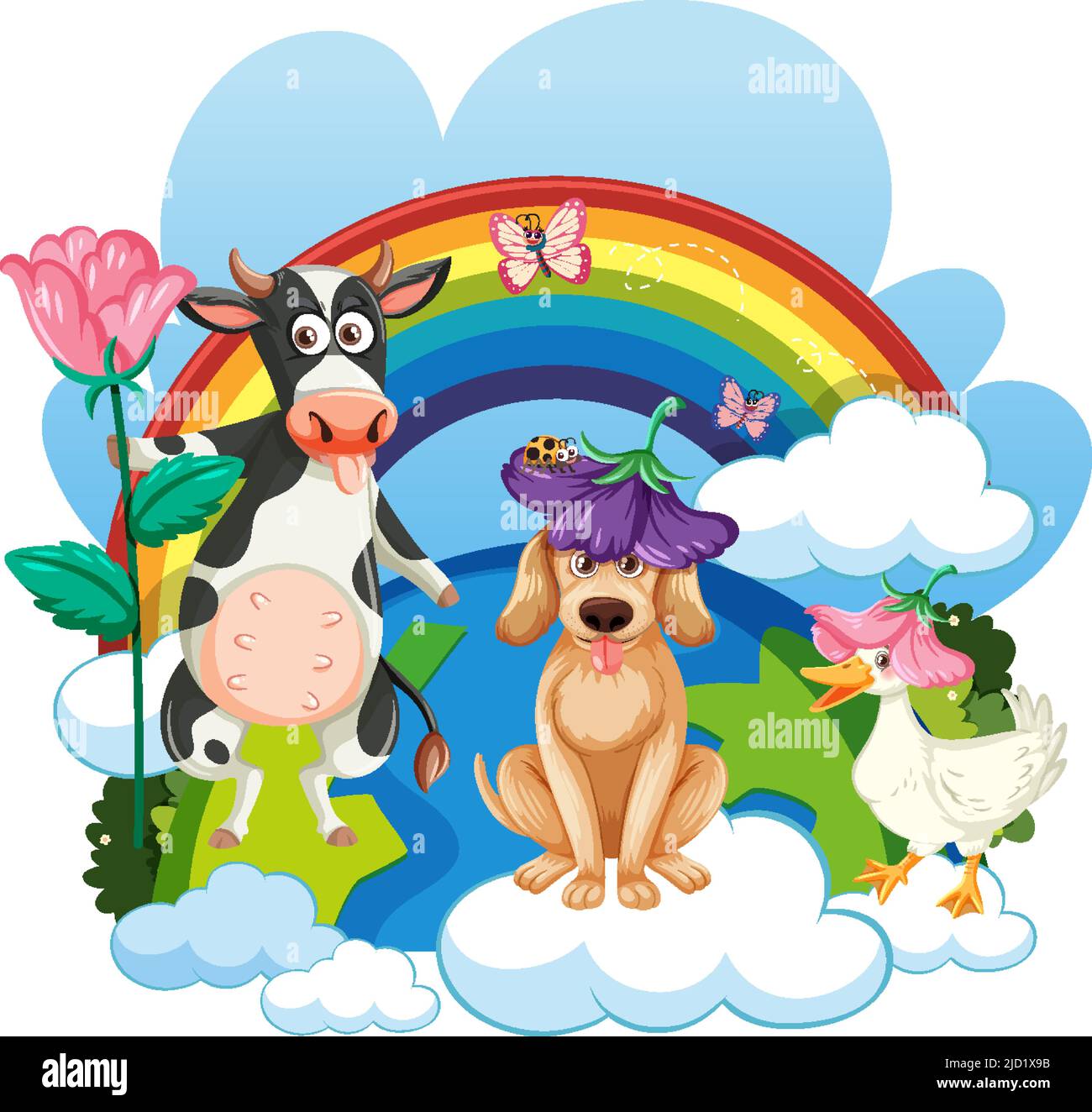 Rainbow duck Stock Vector Images - Alamy