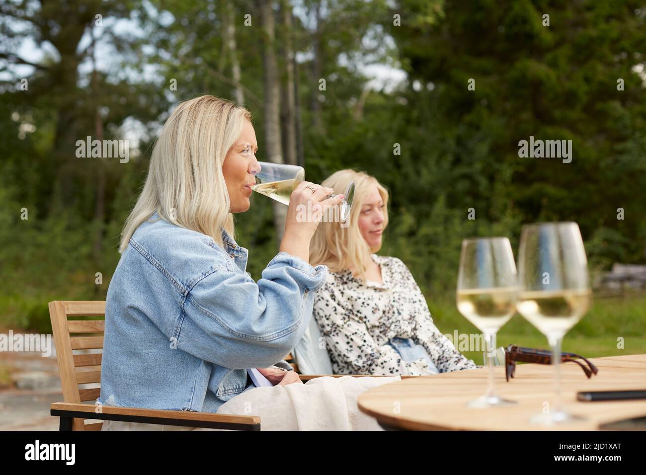 Female friends relaxing outdoor Stock Photo - Alamy