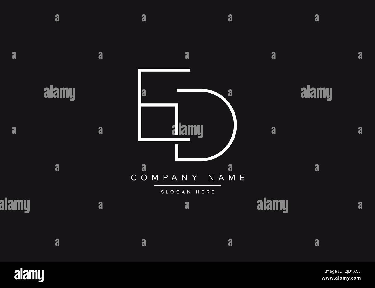 Alphabet ED illustration monogram vector logo template in classic ...