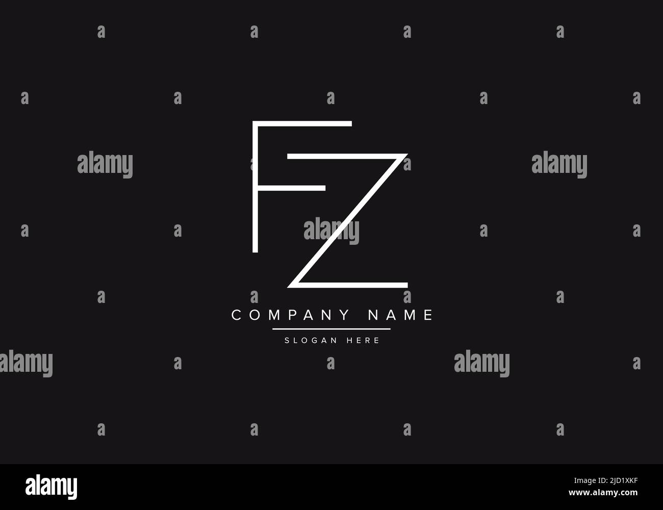 Alphabet FZ illustration monogram vector logo template in classic ...