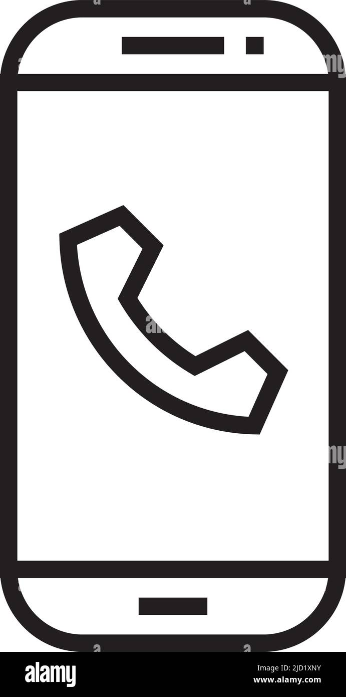 Phone call line icon. Smartphone with handle sign Stock Vector Image ...