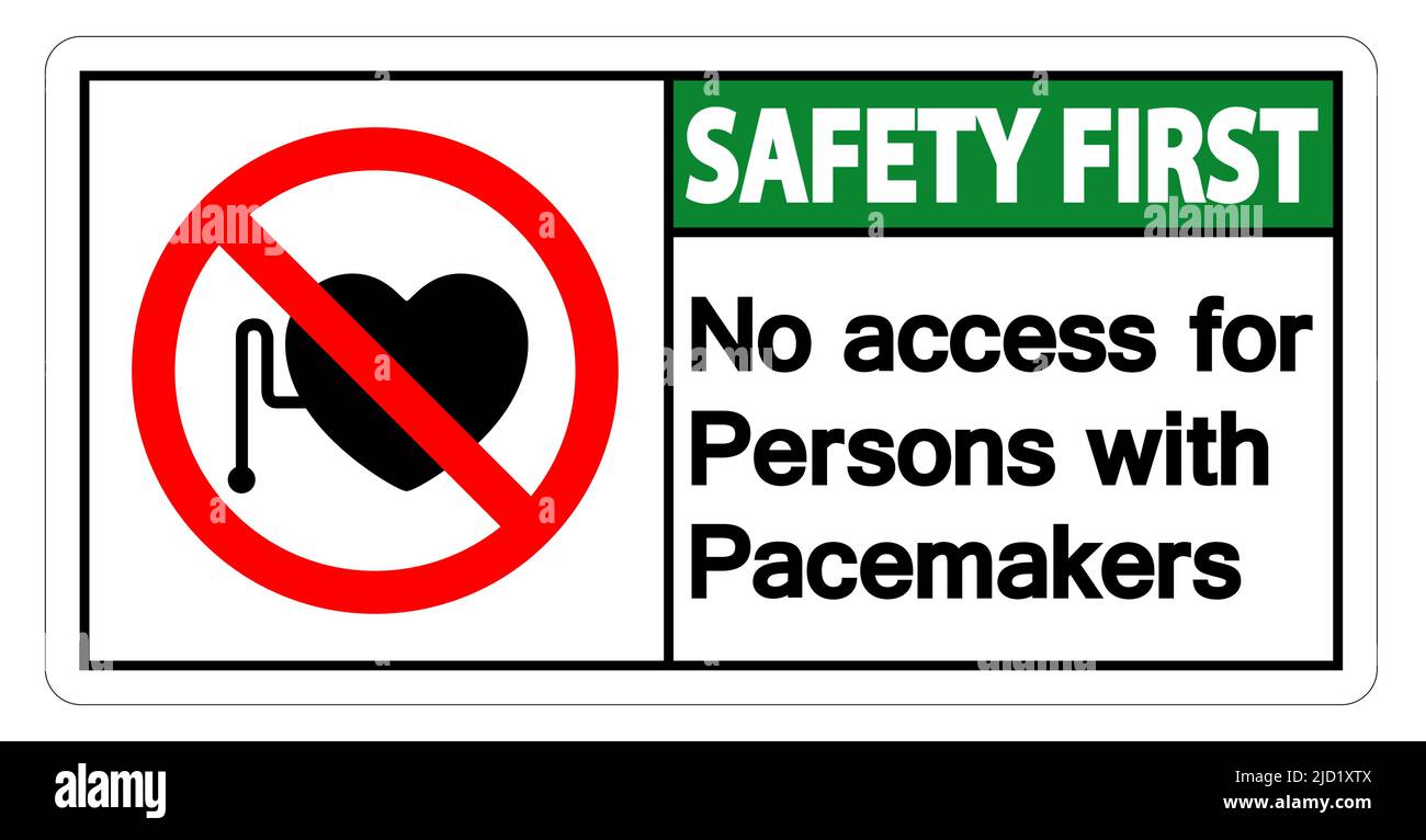 Safety first No Access For Persons With Pacemaker Symbol Sign Isolate ...