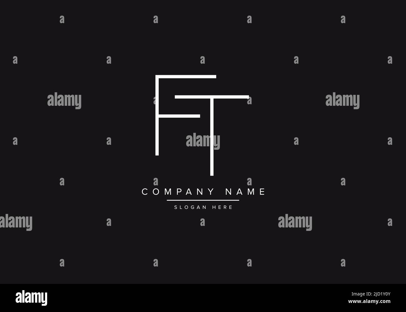 Alphabet FT illustration monogram vector logo template in classic ...