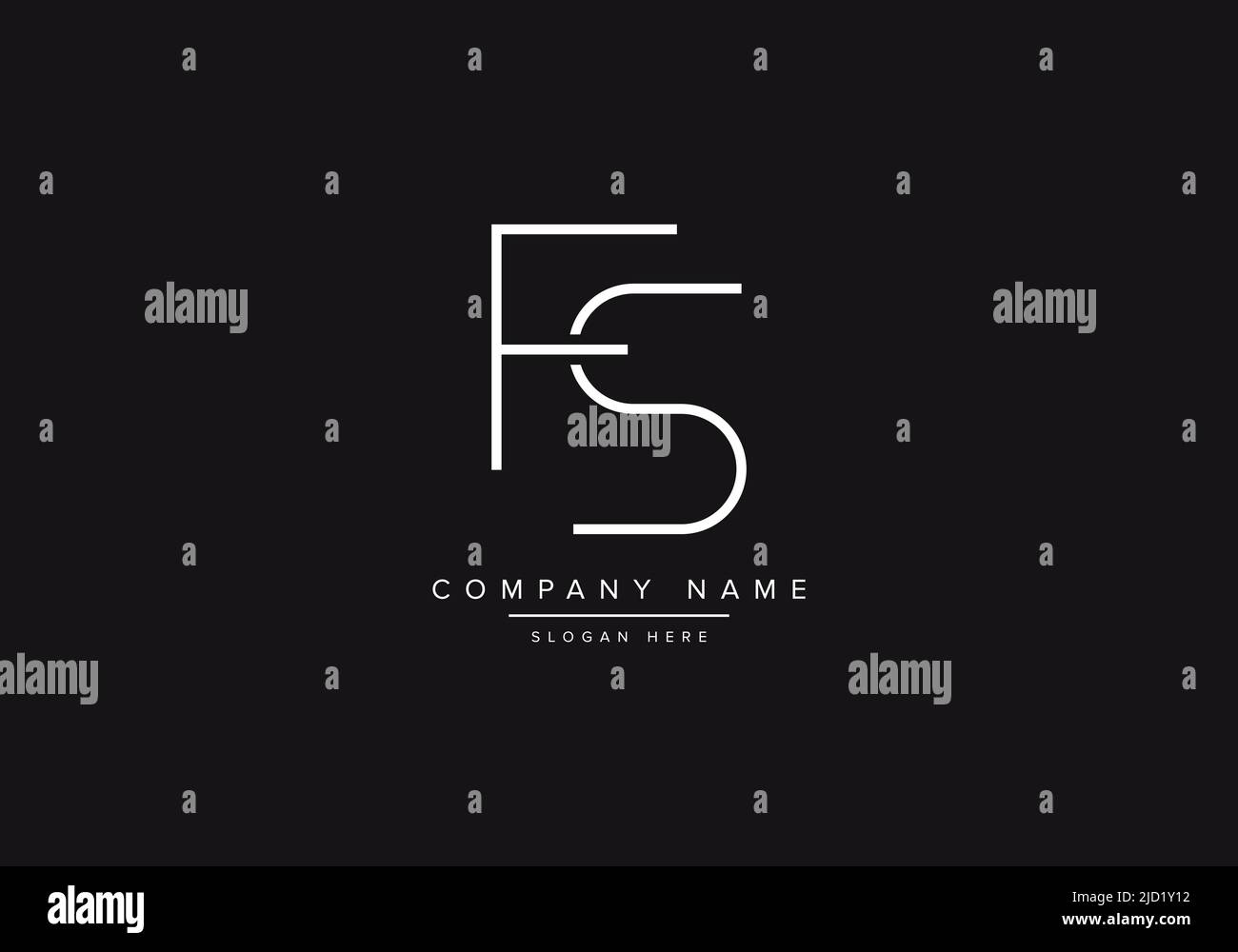 Alphabet FS illustration monogram vector logo template in classic ...