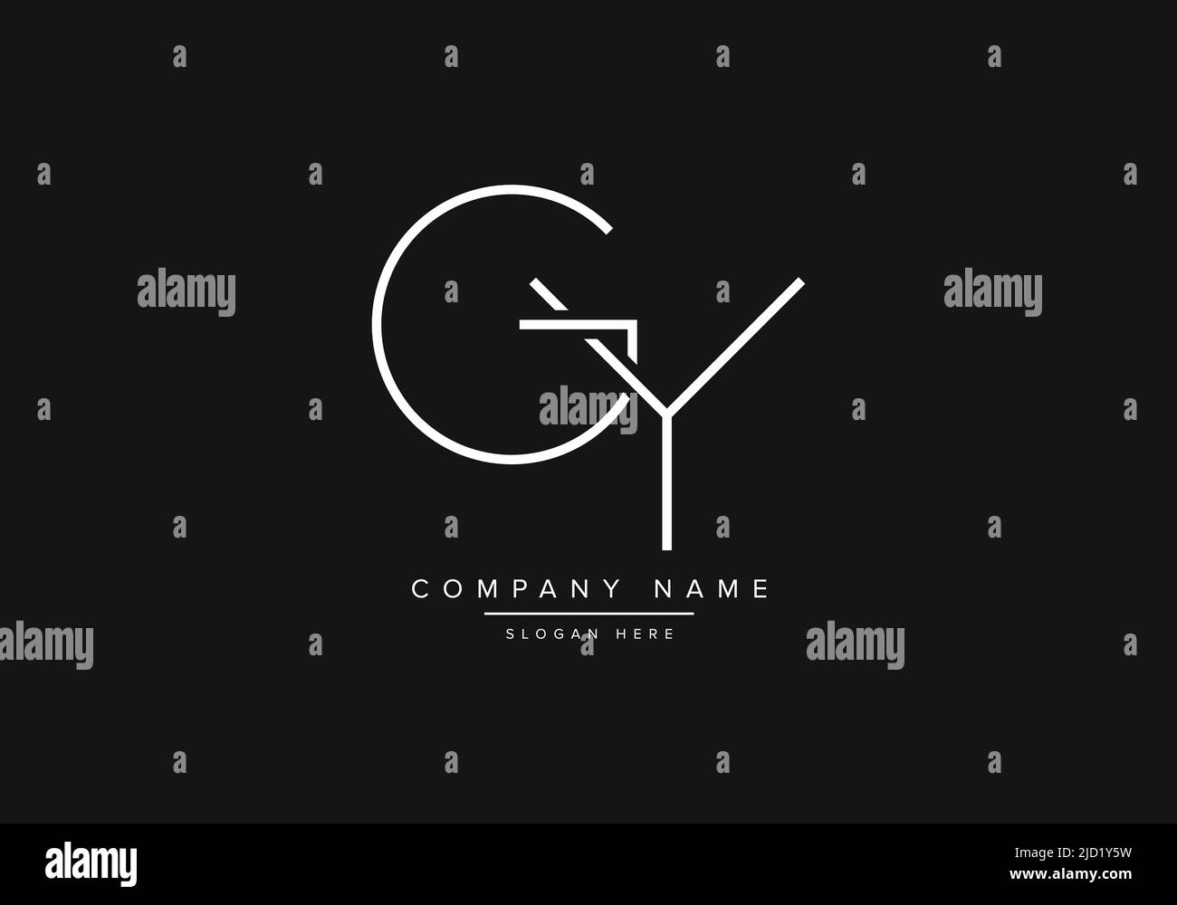 Alphabet GY illustration monogram vector logo template in classic luxury style and black ...