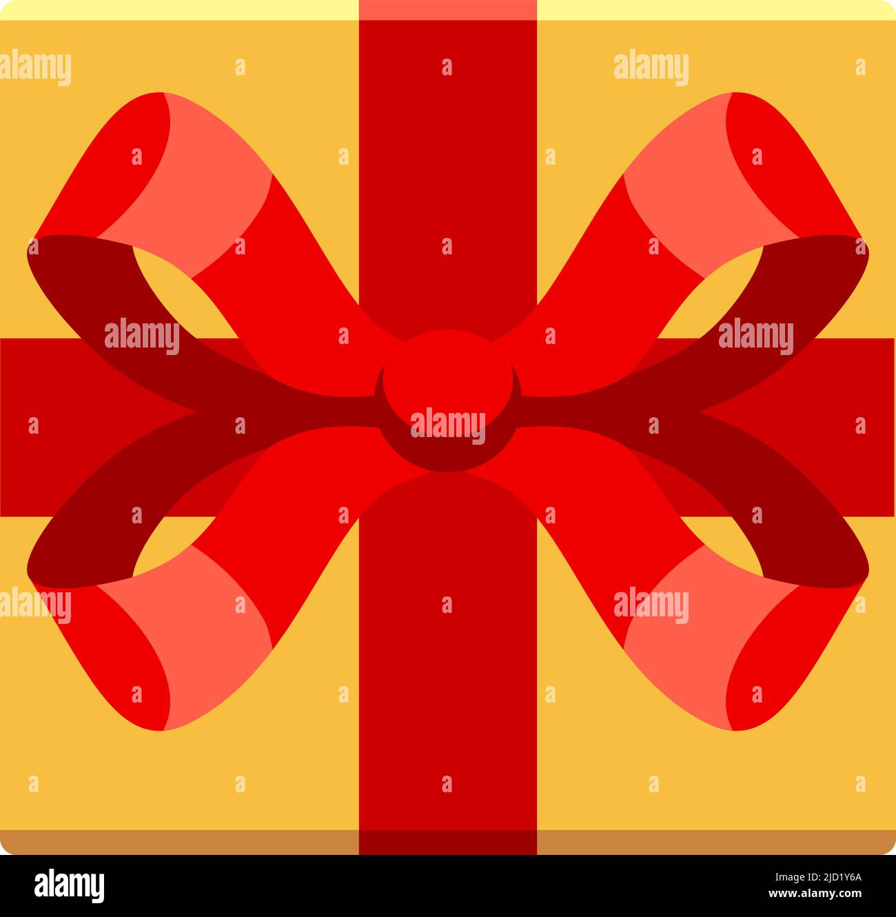 Gift box top view. Cartoon red ribbon present Stock Vector Image & Art ...