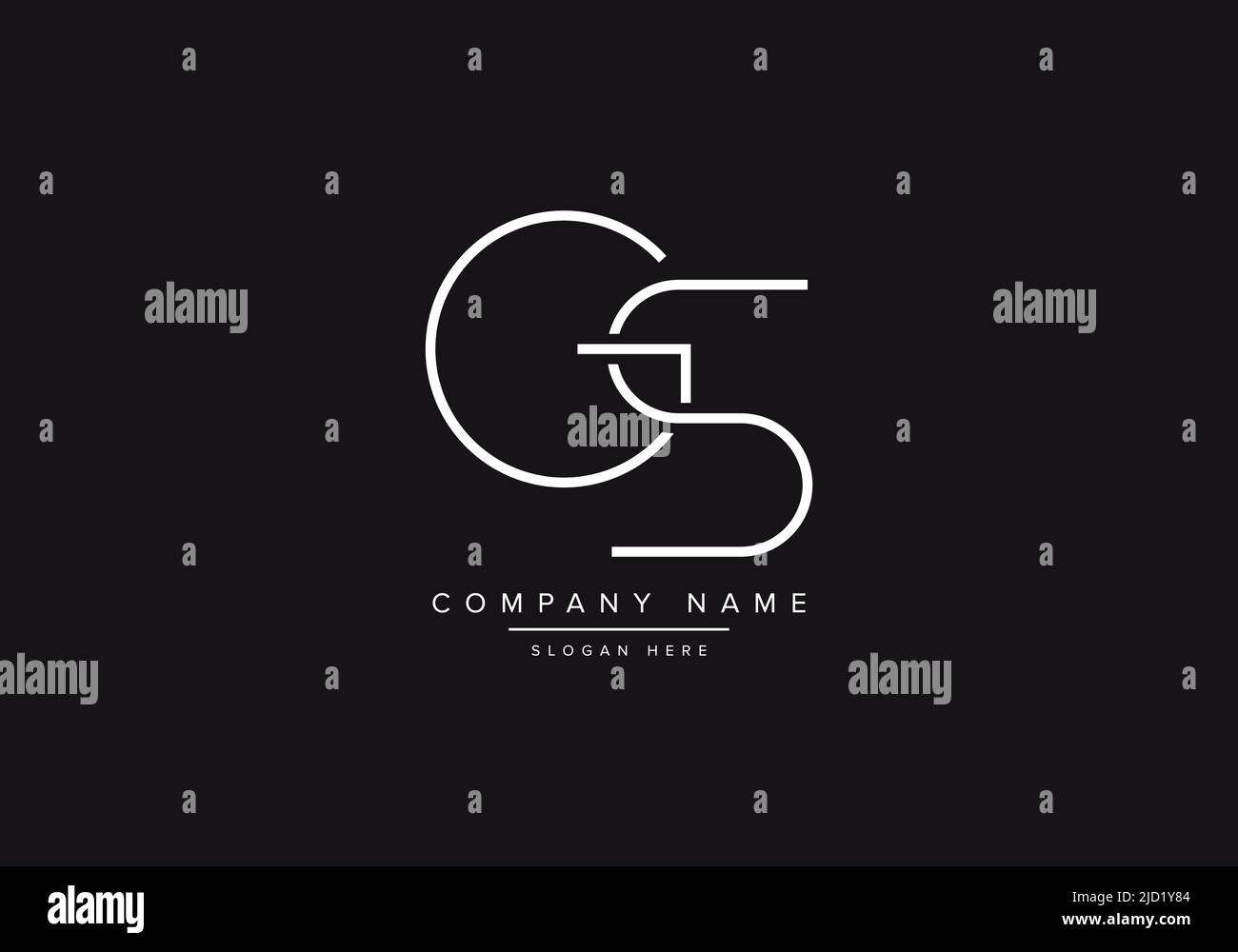Alphabet GS illustration monogram vector logo template in classic ...