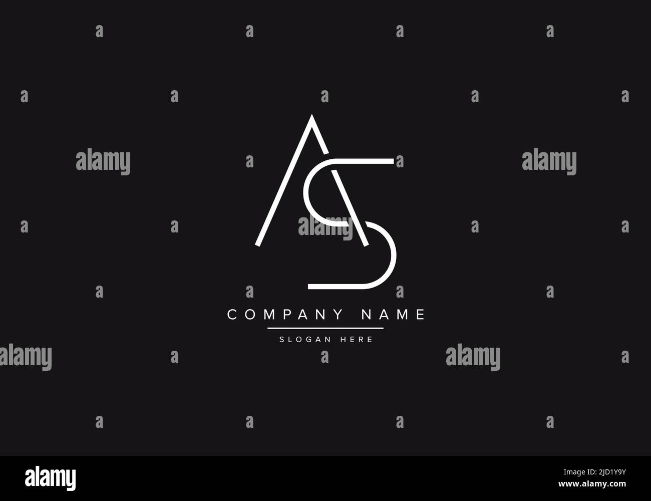Alphabet AS illustration monogram vector logo template in classic ...