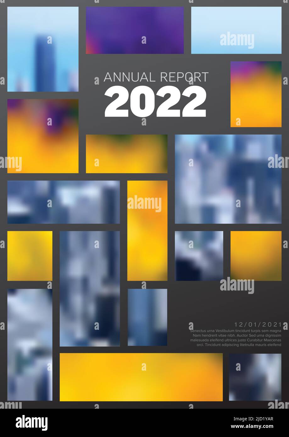 Vector abstract annual report cover template with sample text and ...