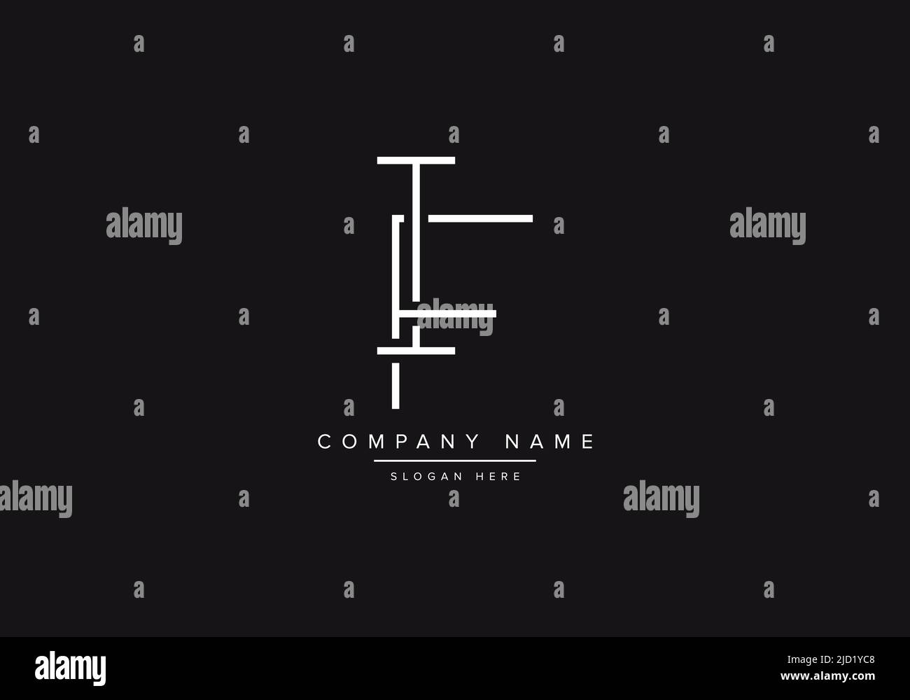 Alphabet IF illustration monogram vector logo template in classic ...