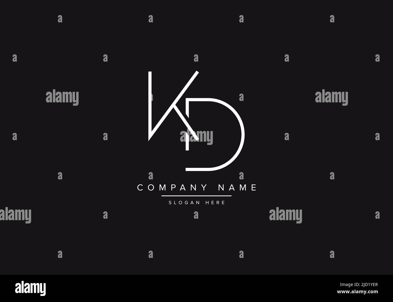 Alphabet KD illustration monogram vector logo template in classic ...