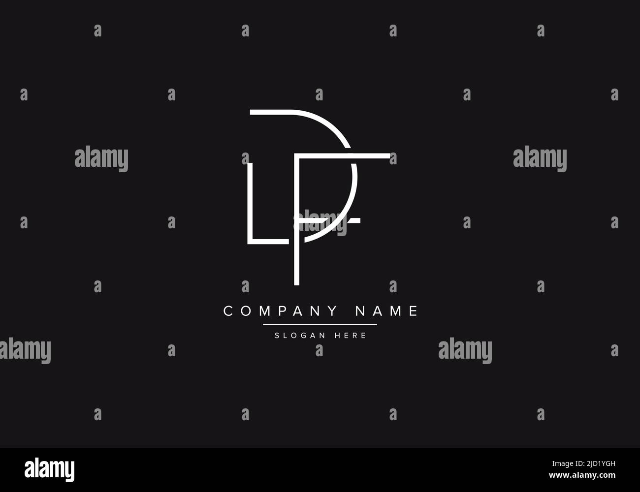 Alphabet DF illustration monogram vector logo template in classic ...