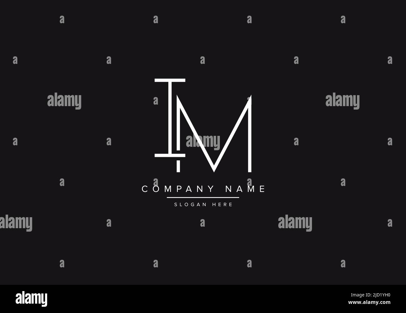 Alphabet IM illustration monogram vector logo template in classic ...