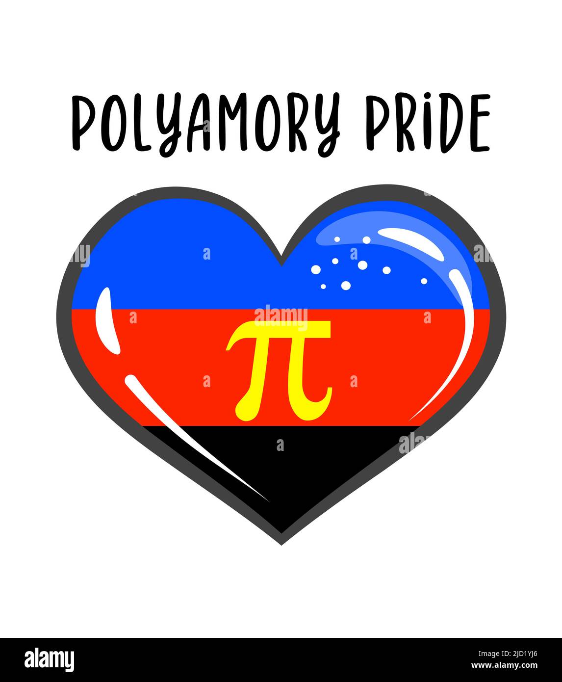 Polyamory pride heart symbol - Rainbow heart sticker Pride Banner. LGBT ...