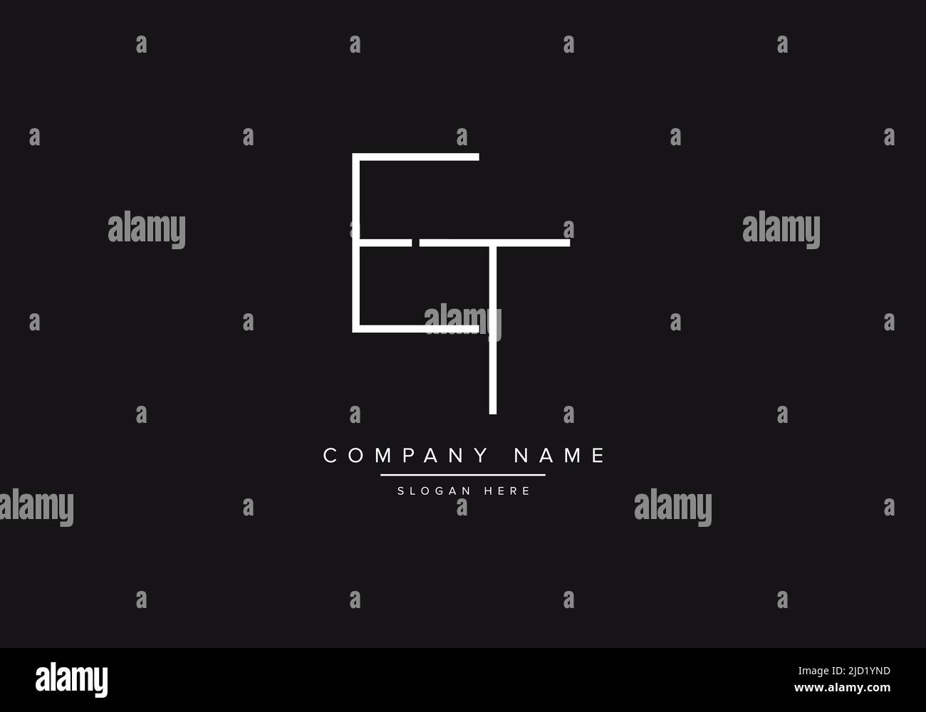 Et letter logo design Black and White Stock Photos & Images - Alamy