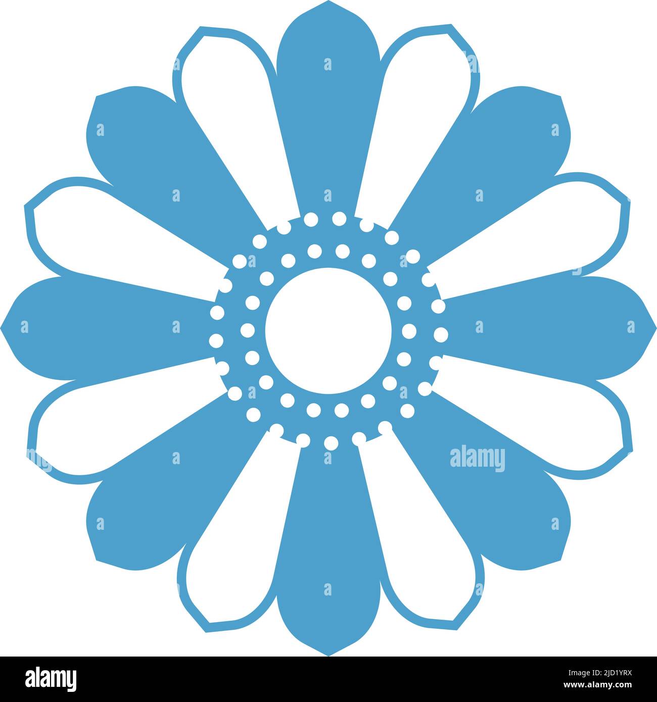Blue flower icon. Wildflower logo. Spring nature symbol Stock Vector ...