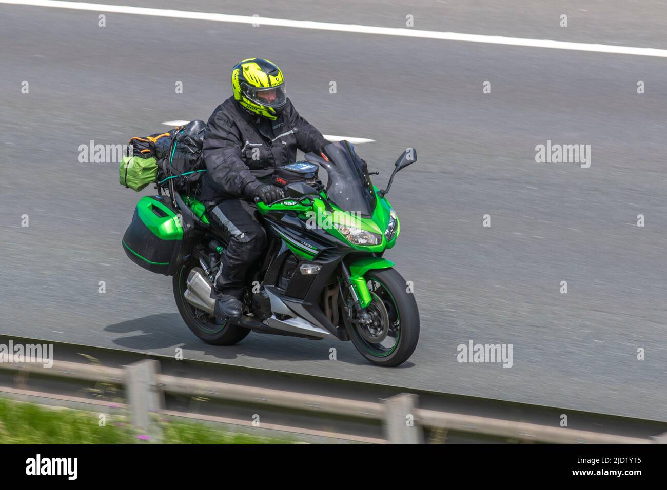 Kawasaki Ninja 1000 SX motorcycle, solo sportbike riders travelling on ...