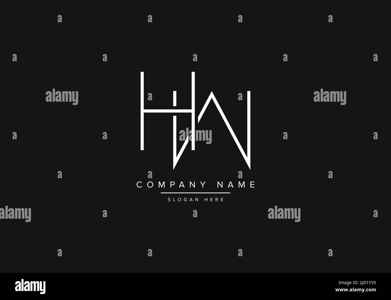 Alphabet letter icon logo HW Stock Vector Image & Art - Alamy