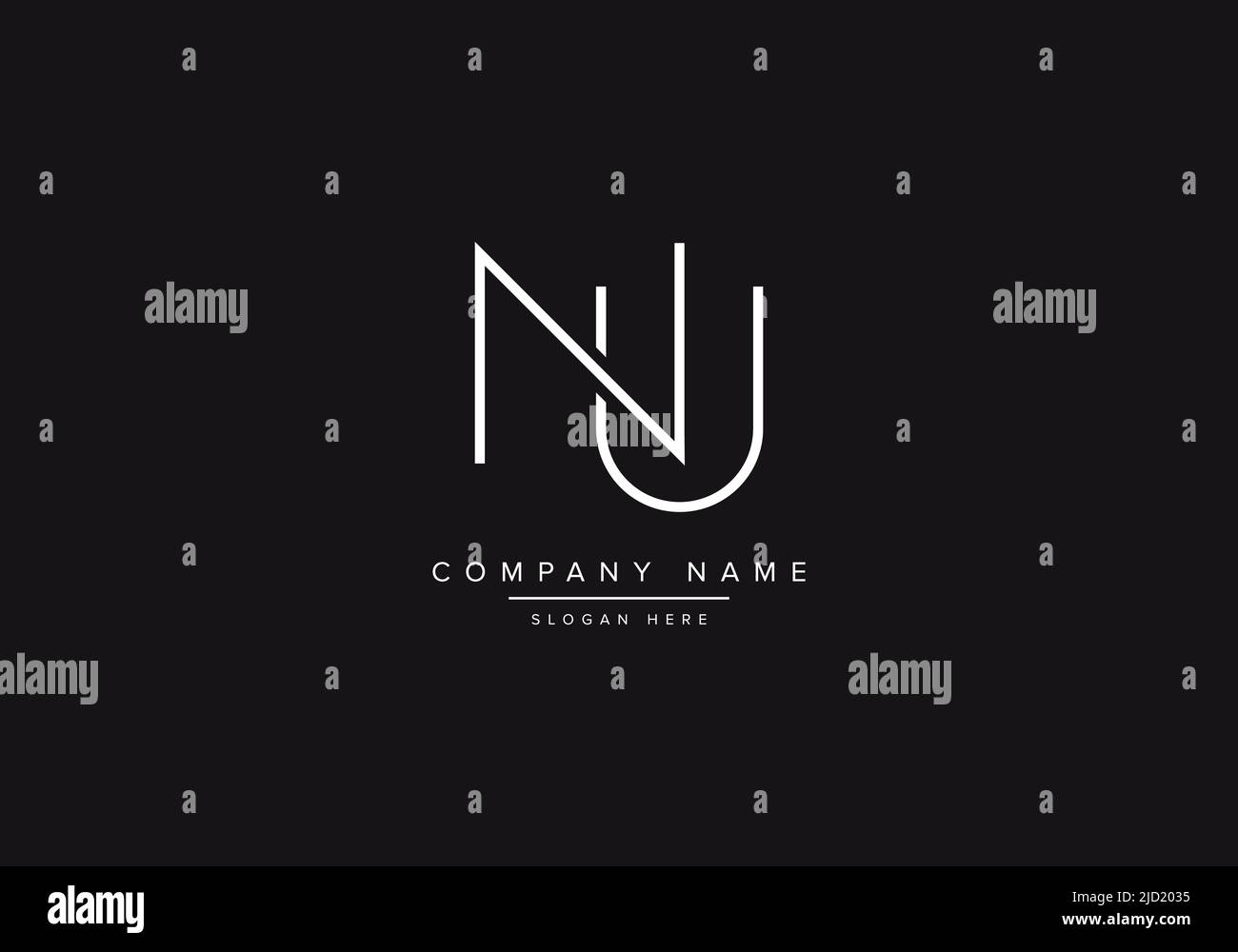 Alphabet letter icon logo NU Stock Vector Image & Art - Alamy